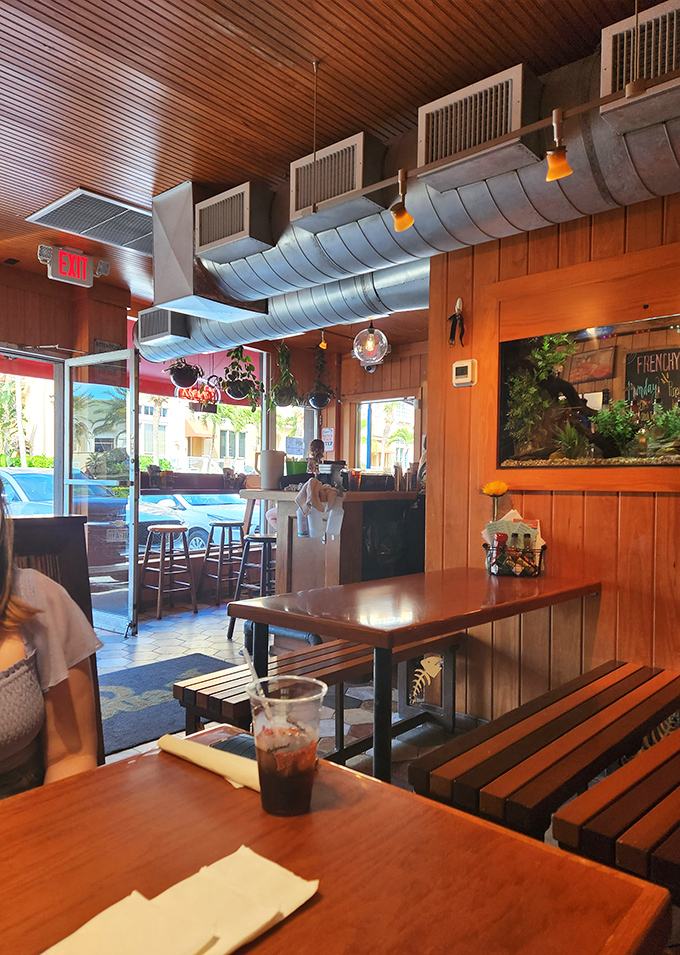 Warm wood paneling and casual charm create the perfect backdrop for seafood feasting &ndash; no pretension, just good eating.