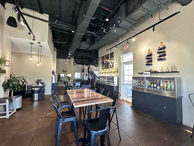 Industrial chic meets wine country charm in a space that's Instagram-ready but actually worth visiting in person instead of just scrolling past.