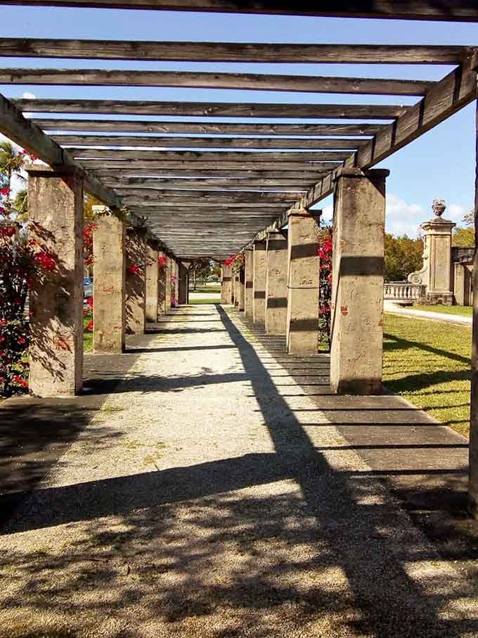 This pergola corridor could double as a movie set, minus the Hollywood budget and demanding directors.