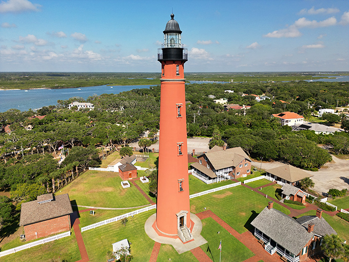 Rising 175 feet above the Florida coastline, this brick giant offers panoramic views that make those 203 stairs worth every step.