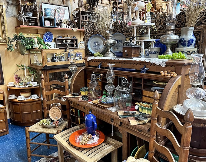 This isn't just furniture – it's a family gathering of wooden storytellers, each piece having witnessed decades of conversations and celebrations.