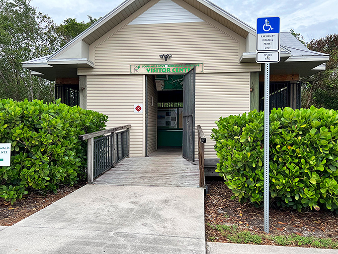 The unassuming visitor center serves as the gateway to adventure, offering information about the preserve's unique ecosystem and wildlife.