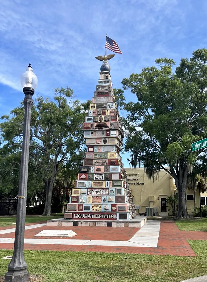 From this angle, you can appreciate how the monument dominates its surroundings, a quirky patriotic beacon in downtown Kissimmee.