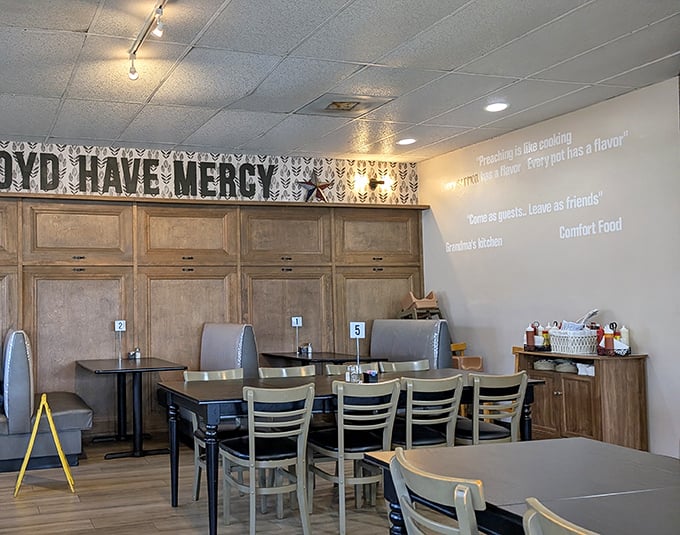 "Loyd Have Mercy" isn't just a name &ndash; it's what you'll exclaim when you see the cozy, welcoming dining space that feels like grandma's kitchen.