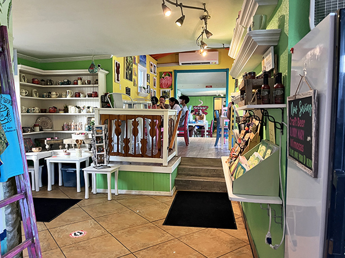 Step inside to a kaleidoscope of colors where mismatched furniture somehow creates perfect harmony in this Keys hideaway.