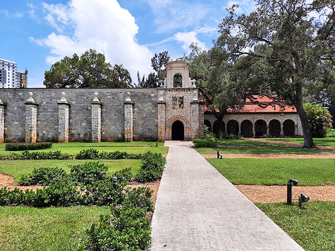 Step back in time at the Ancient Spanish Monastery, where medieval architecture creates a peaceful haven amid Florida's palm trees.