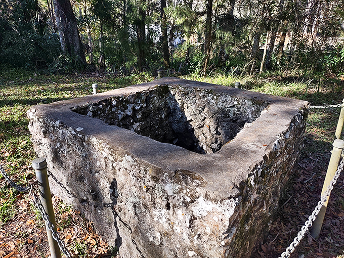 Look into this stone cauldron and imagine the bubbling, steaming sugar juice that once transformed into sweet gold.