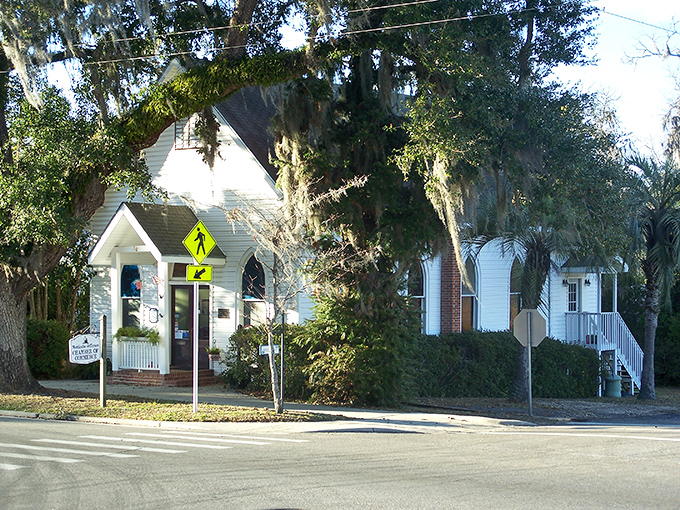 The Chamber of Commerce welcomes visitors with classic white architecture and Southern hospitality that's as genuine as the building is historic.