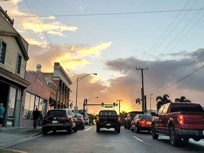 Golden hour transforms ordinary streets into something magical, or maybe EGAD is just always this photogenic, hard to tell really.