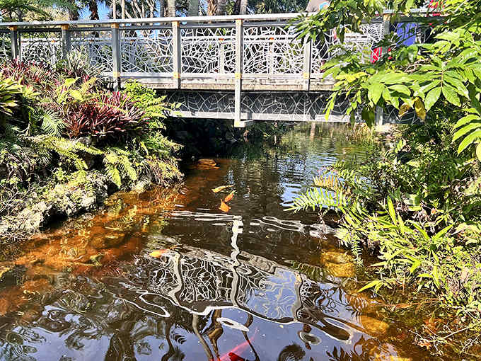 The tranquil pond doesn't just look pretty&mdash;it's working overtime as part of the garden's ecosystem, hosting fish that would make any angler do a double-take.