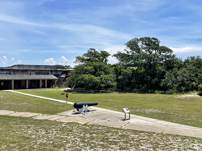 Where history meets paradise: Fort Pickens' grounds offer a perfect blend of military precision and natural Florida beauty.