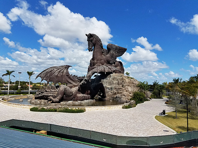 Front View: The full majesty of the 110-foot colossus reveals itself, dwarfing palm trees and making adults feel like wide-eyed children again.