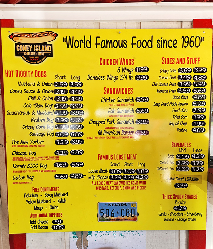 The menu board reads like a love letter to simpler times &ndash; hot dogs with creative toppings, loose meat sandwiches, and thick spoon shakes.