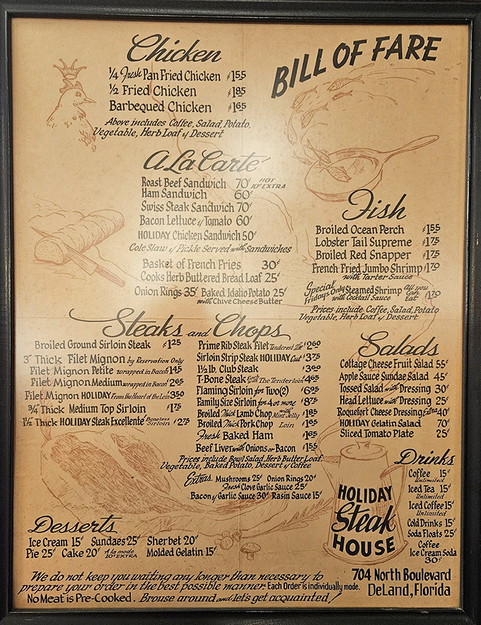 This vintage menu showcases Cook's legendary offerings from a bygone era &ndash; a nostalgic glimpse at prices that make modern diners sigh wistfully.