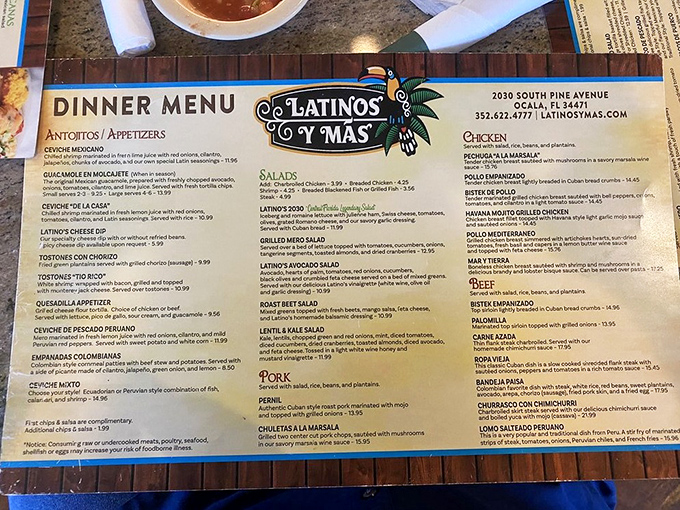 A passport of Latin flavors awaits your selection &ndash; each description promising a journey no airplane ticket could provide.