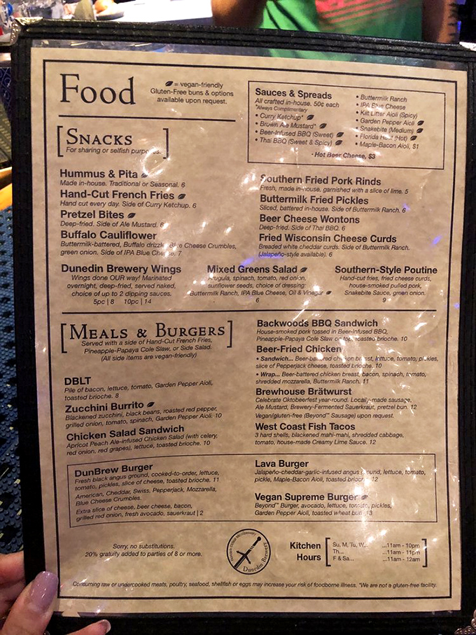 The menu reads like a love letter to pub fare &ndash; from Buffalo Cauliflower to the legendary DunBrew Burger, each item begging to be paired with house-brewed goodness.
