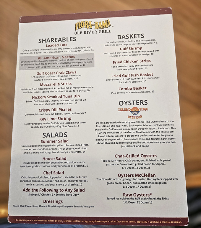 The menu showcases Gulf Coast treasures, from Island Time Oysters to hickory-smoked tuna dip that'll make you question all other appetizers.
