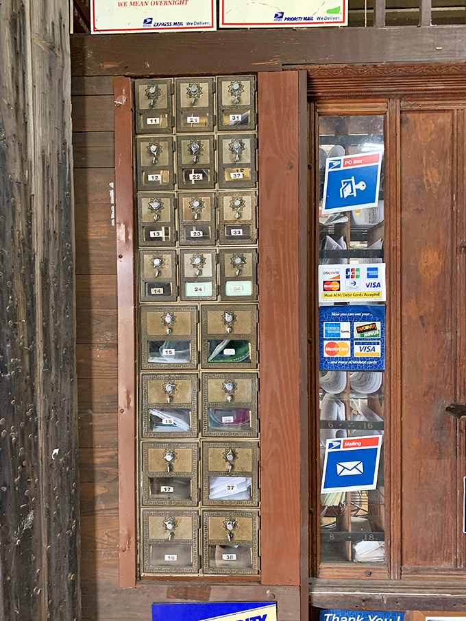 These brass mailboxes have safeguarded everything from war letters to love notes, each tiny door a portal to someone's personal history.