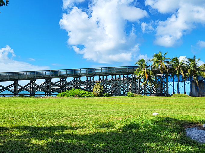 That's not just a bridge—it's a time machine made of wood and steel, connecting us to Florida's ambitious past.