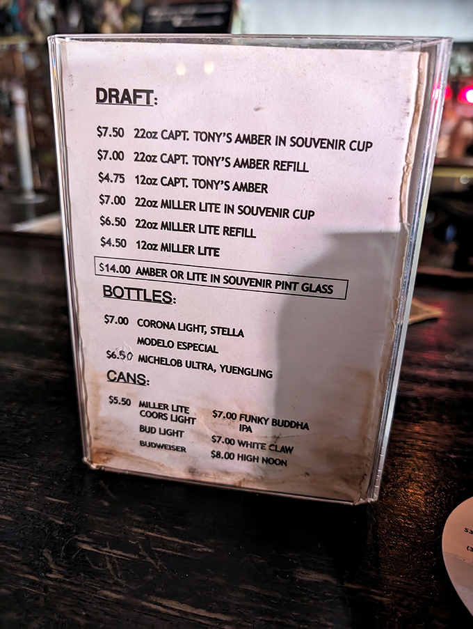 The drink menu keeps it refreshingly simple &ndash; no mixology pretension here, just honest pours at prices that won't sink your vacation budget.