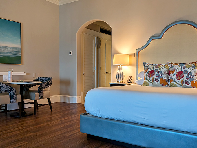 Guest rooms blend coastal elegance with homey comfort, creating spaces you'll dream about long after checkout.