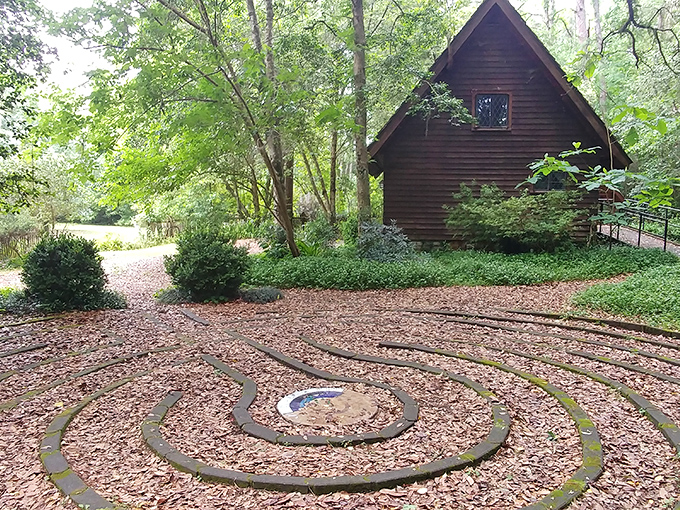 Walking meditation: The stone-lined labyrinth invites visitors to follow its winding path, finding unexpected calm with each thoughtful step.