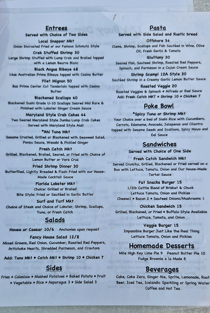 A menu that reads like poetry for seafood lovers, featuring everything from fresh catches to the legendary Lobster Mac and Cheese.