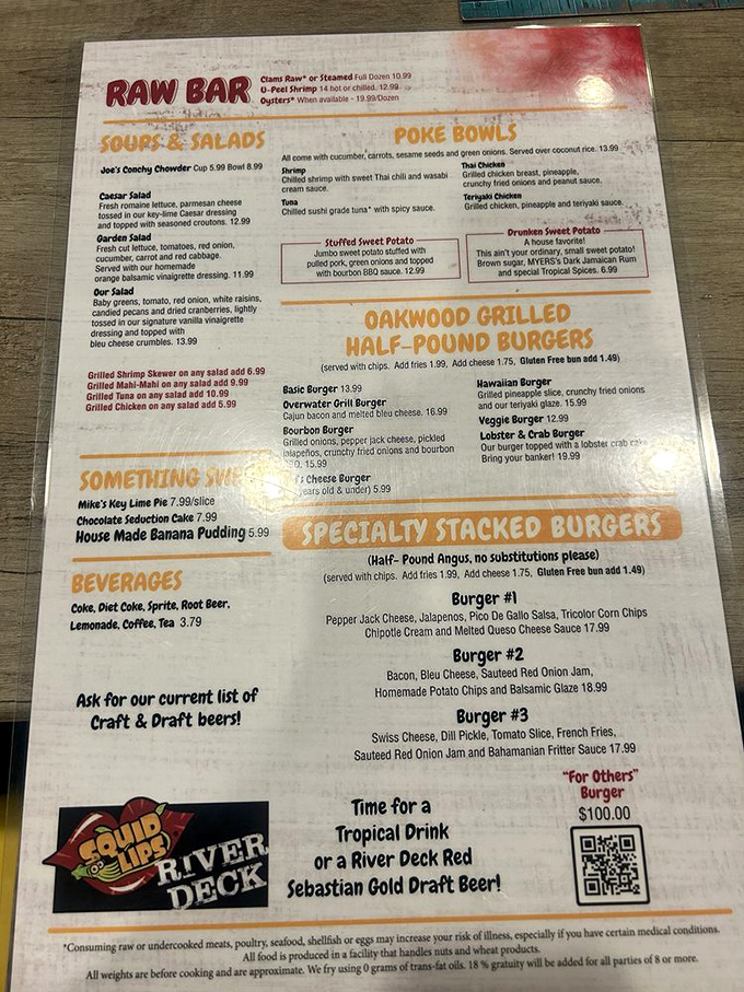 The menu that launched a thousand road trips. Those coconut shrimp are calling your name from the top left!