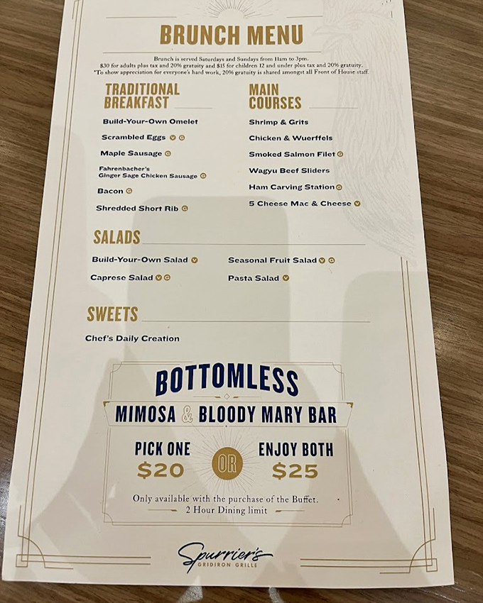 Menu: Brunch gets the championship treatment with a lineup featuring everything from build-your-own omelets to a bottomless mimosa bar.