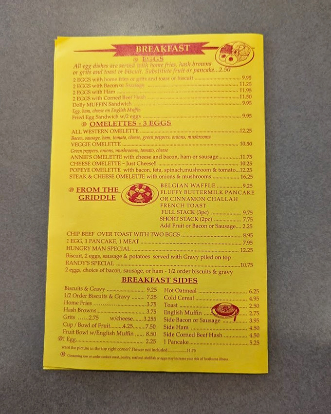 This sunshine-yellow menu is the roadmap to happiness. Breakfast by EGGS indeed &ndash; the foundation of any proper morning.