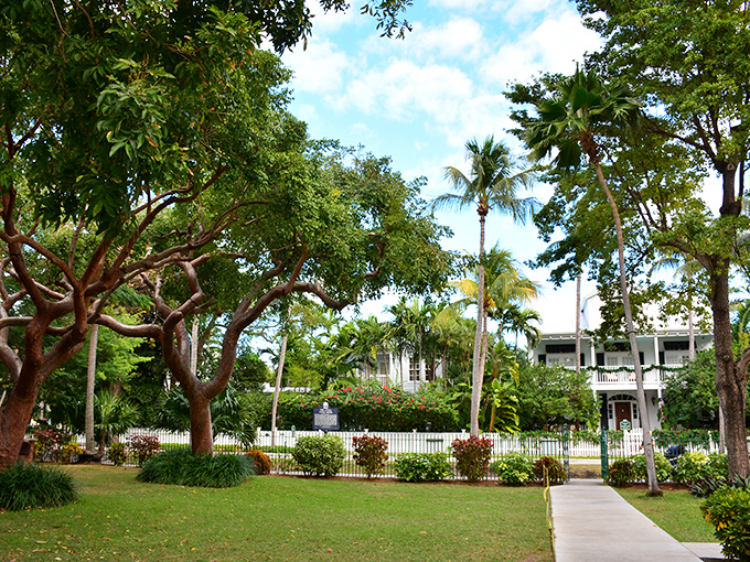 Lush gardens surround the Little White House, creating the perfect tropical setting where a president could clear his mind between world-altering decisions.
