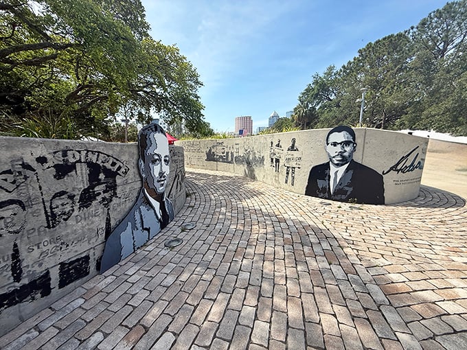 History etched in stone &ndash; this memorial walkway honors civil rights leaders who shaped Tampa's story with courage and conviction.