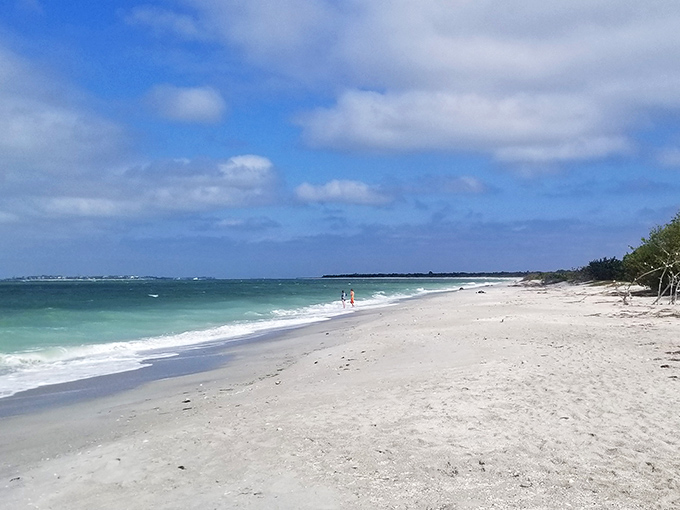 Stretching as far as the eye can see, this untouched shoreline offers the rare luxury of solitude where your footprints might be the only ones.