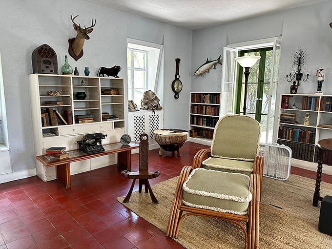 Where genius was born, one standing session at a time. Hemingway's writing studio remains frozen in time, complete with vintage typewriter and the occasional furry editor.