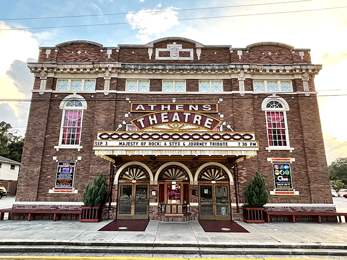The Athens Theatre's magnificent brick facade and vintage marquee promise entertainment that's been delighting audiences since Calvin Coolidge was in office.