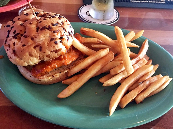 This isn't just lunch &ndash; it's edible artwork. The buffalo grouper sandwich delivers a perfect balance of heat and sweet with those crispy fries.