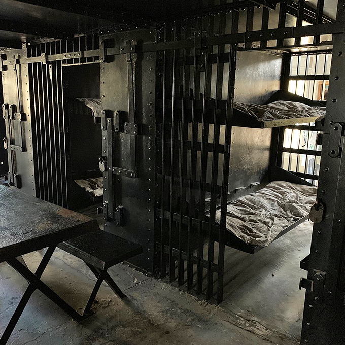 Not exactly the bunk beds from summer camp! These iron sleeping quarters make today's budget motels look like the Ritz-Carlton.