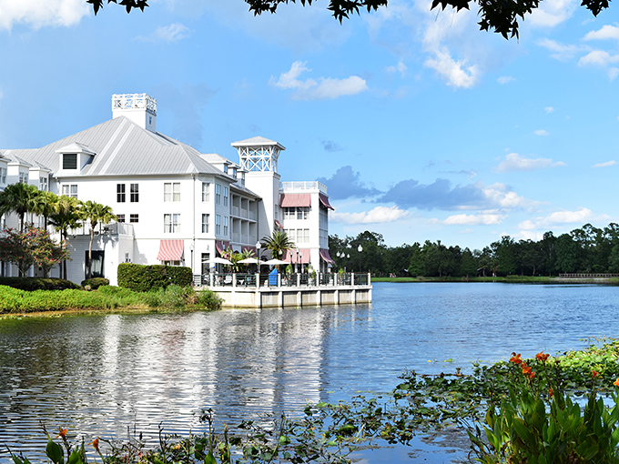 The lake at Celebration offers mirror-perfect reflections of surrounding architecture &ndash; nature's Instagram filter in real time.