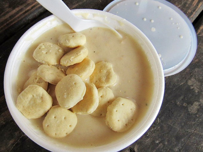 The legendary chowder that launches pilgrimages &ndash; creamy, packed with tender clams, and served with those perfect little oyster crackers.