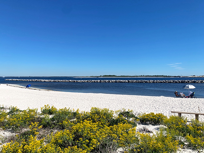 Where two shades of blue collide &ndash; Shell Island's protected coves create a natural swimming pool effect that would make resort designers weep with envy.