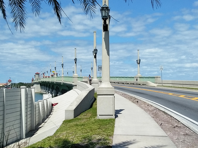 Cruising the A1A Scenic Byway over the historic Bridge of Lions! Capturing that perfect Florida coastal road view.