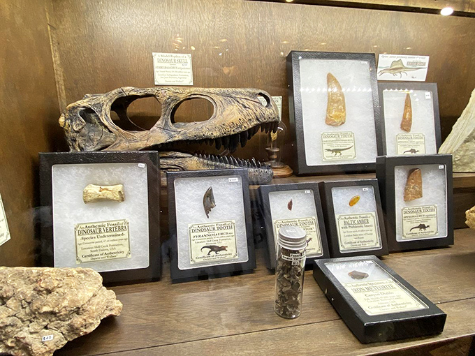 Prehistoric treasures await fossil hunters, from dinosaur teeth to ancient bones that whisper stories from millions of years ago.