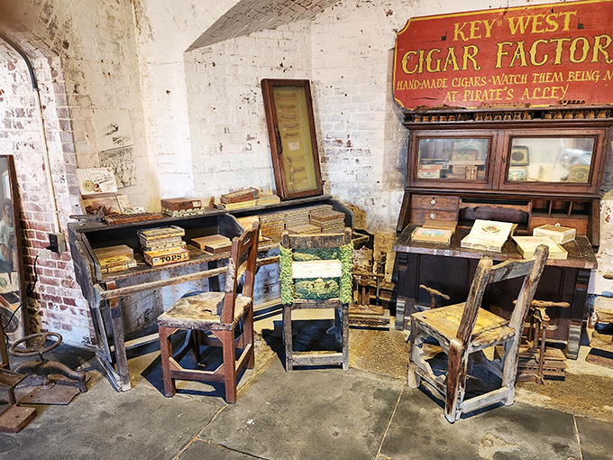 A glimpse into Key West's cigar-rolling heritage, where skilled hands once transformed tobacco leaves into Cuba's famous export.