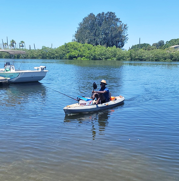 Solitude on the water &ndash; an Aripeka angler demonstrates that the best social network is sometimes just you, a kayak, and hungry fish.