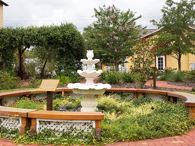 The garden fountain doesn't just burble water &ndash; it whispers secrets from 1891, surrounded by a circular bench perfect for Victorian-era gossip.