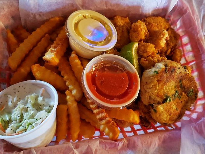Golden-fried gator nuggets arrive with crispy fries and tangy slaw &ndash; one bite and you'll understand why locals make the journey through swampland.