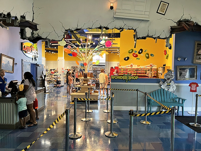 Inside WonderWorks, reality bends as visitors explore interactive exhibits in a space where science meets playground.