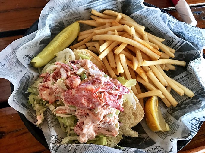 Sweet chunks of Florida lobster nestled in a buttery roll &ndash; proof that sometimes the simplest pleasures are the most profound.