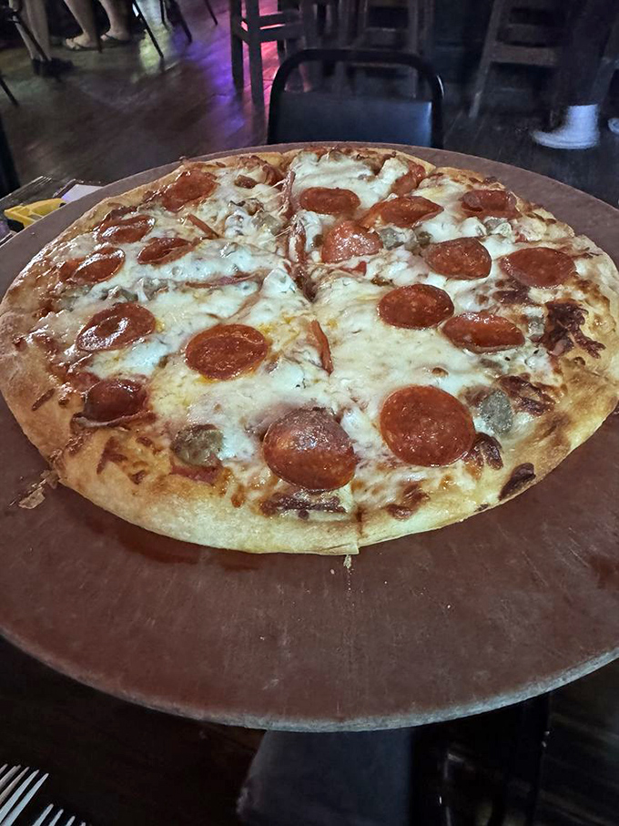 Pizza perfection &ndash; crispy, cheesy, and generous enough to satisfy even the hungriest treasure hunters after a day of Keys exploration.