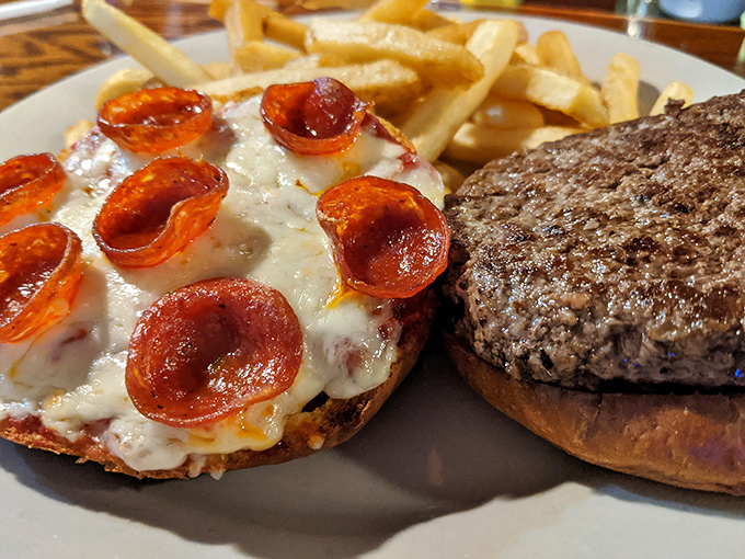 This isn't identity confusion&mdash;it's culinary genius! The pizza burger marries two comfort food favorites in a relationship that actually works.
